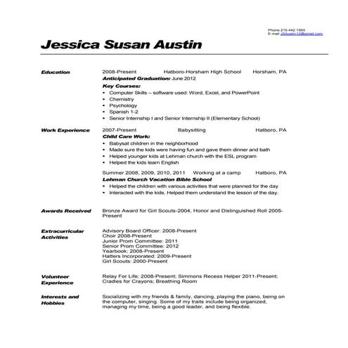 Resume sample