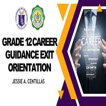 Jessie-Career Guidance Exit orientation to grade 12 students | PPTX