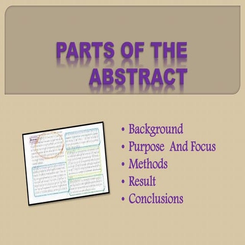 PART OF AN ABSTRACT | PPT