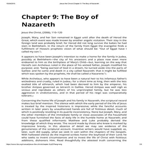 Jesus the christ chapter 9 the boy of nazareth | PDF | Judaism ...