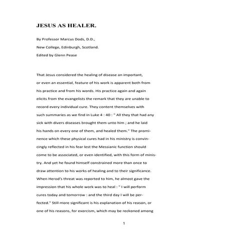 Jesus as healer | PDF