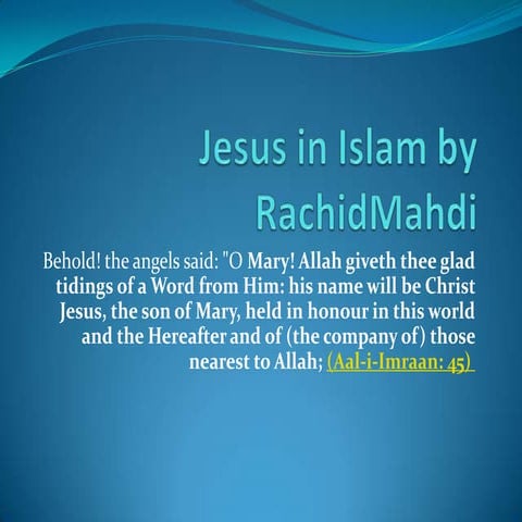 Jesus in islam | PPTX