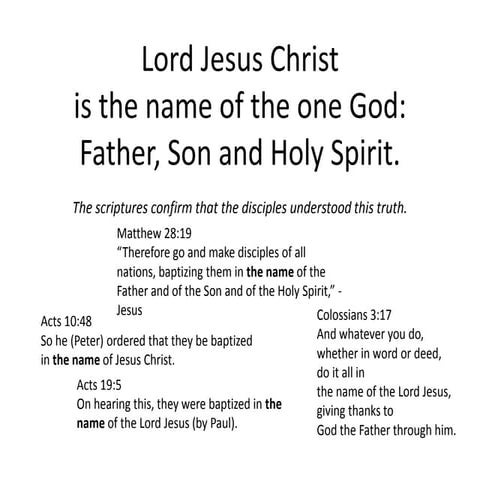 Jesus is the one and only God | PPTX