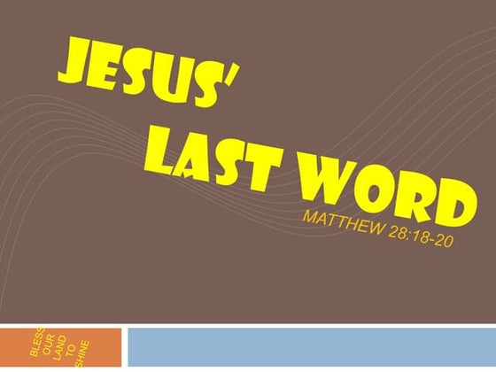 7 Last Words of Jesus Christ on the Cross | PPT