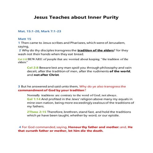 Jesus Teaches about Inner Purity | DOCX