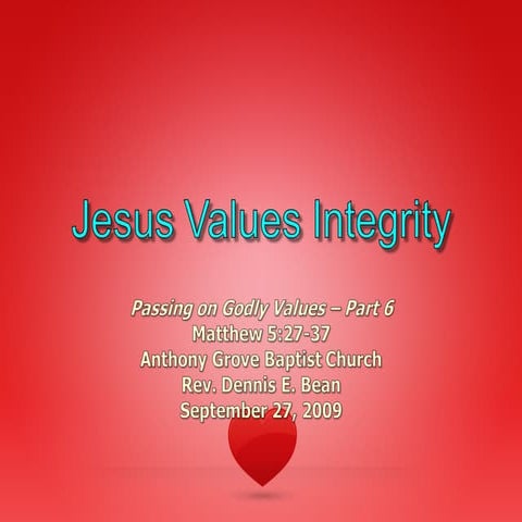 Jesus Values Integrity | PPT