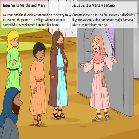 Jesus Visits Mary and Martha - Jesús visita a Marta y a María | PDF