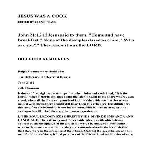 Jesus was a cook | DOCX