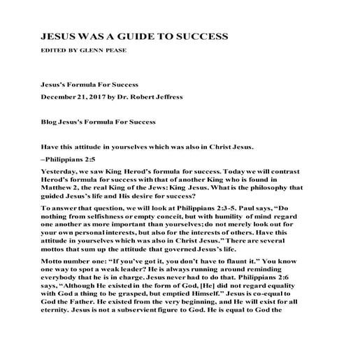 Jesus was a guide to success | DOCX