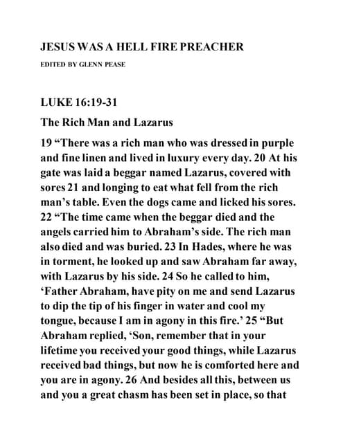 Parables and The Epiphany: Luke 16 - The Rich Man and Lazarus | PPT