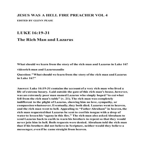 Jesus was a hell fire preacher vol 4 | PDF