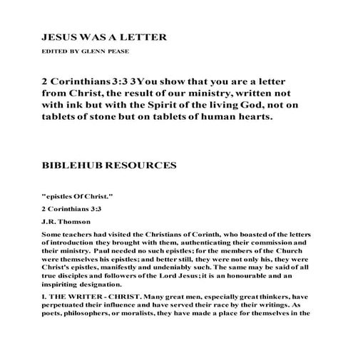 Jesus was a letter | DOCX | Christianity | Religion & Spirituality