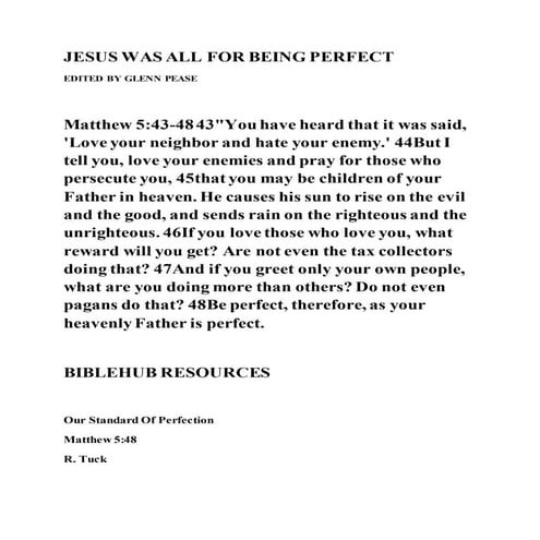 Jesus was all for being perfect | PDF