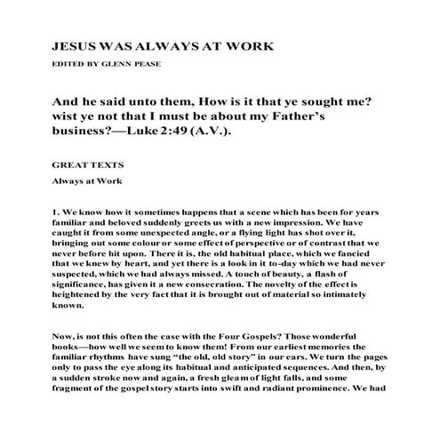 Jesus was always at work | PDF