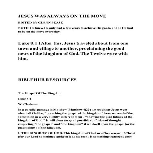 Jesus was always on the move | DOCX