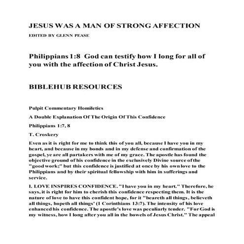 Jesus was a man of strong affection | PDF