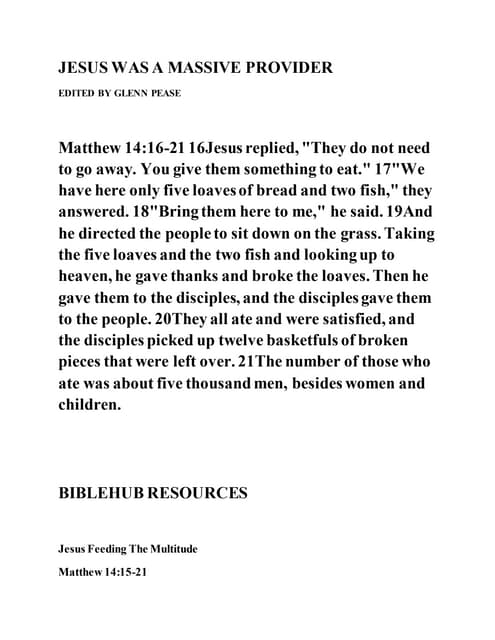 Jesus feed the 5000.ppt JESUS FEED THE 5000 | PPT