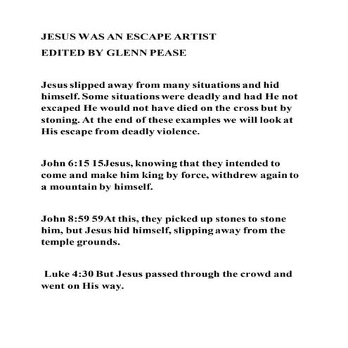 Jesus was an escape artist | DOCX