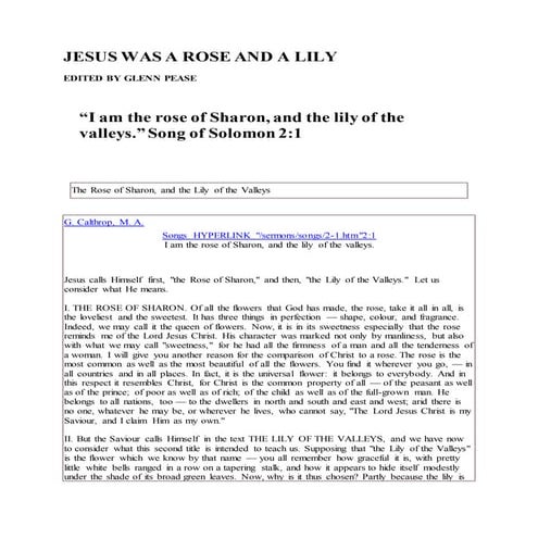 Jesus was a rose and a lily | DOCX