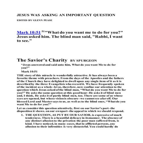 Jesus was asking an important question | PDF