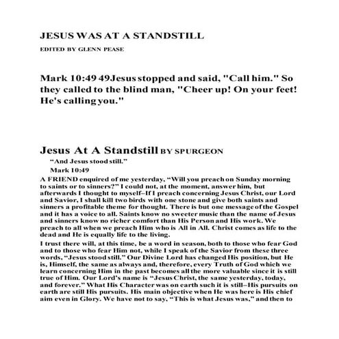 Jesus was at a standstill | DOCX