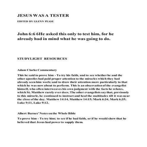 Jesus was a tester | DOCX