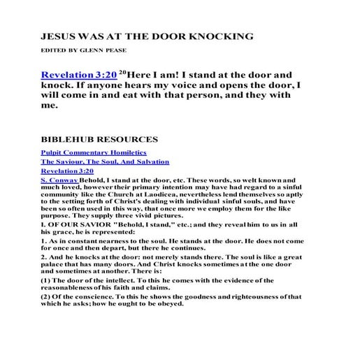 Jesus was at the door knocking | PDF