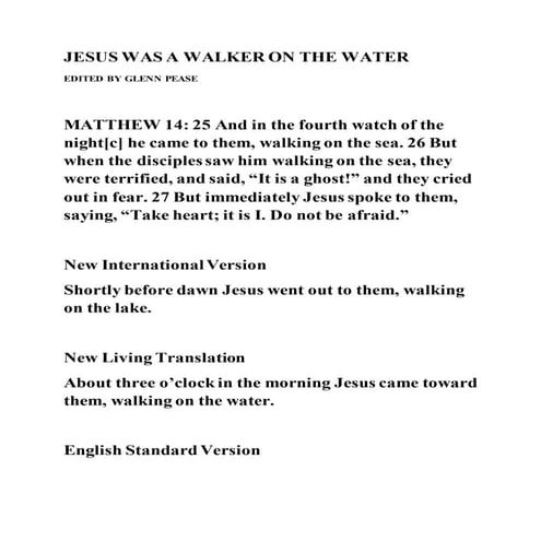 Jesus was a walker on the water | DOCX