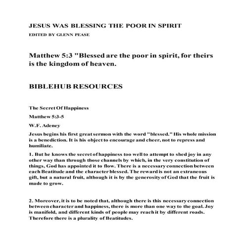 Jesus was blessing the poor in spirit | PDF