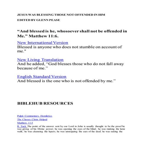 Jesus was blessing those not offended in him | PDF