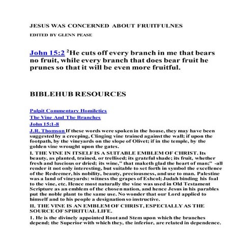 Jesus was concerned about fruitfulness | DOCX