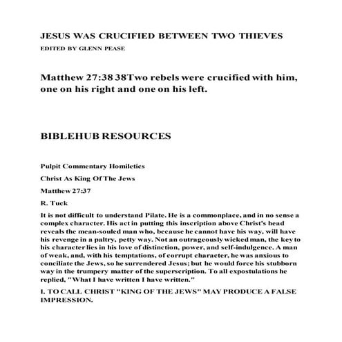 Jesus was crucified between two thieves | DOCX