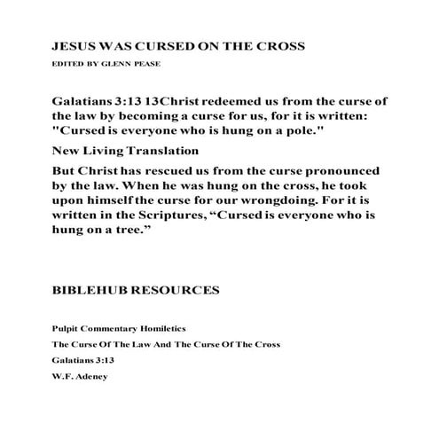 Jesus was cursed on the cross | DOCX