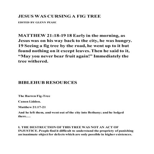 Jesus was cursing a fig tree | DOCX