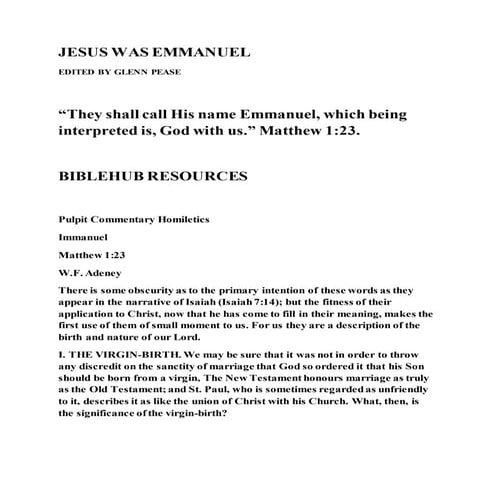 Jesus was emmanujel | DOCX