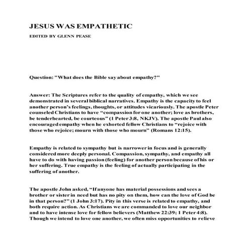 Jesus was empathetic | DOCX