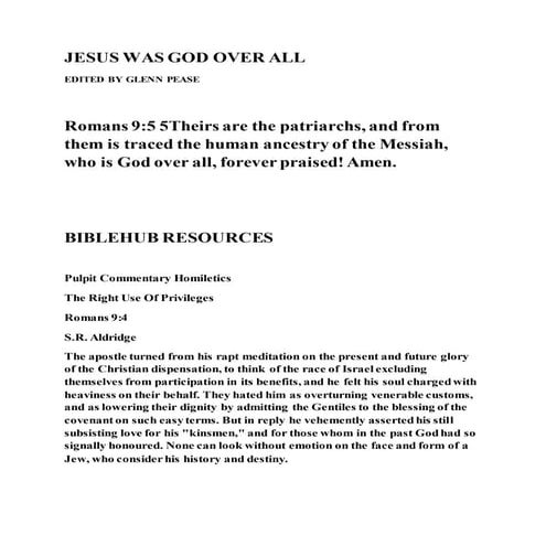 Jesus was god over all | PDF