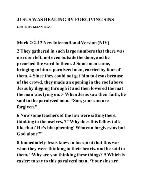 Jesus power over sin - Mathew 9 verses 1 to 8 | PPT | Christianity ...