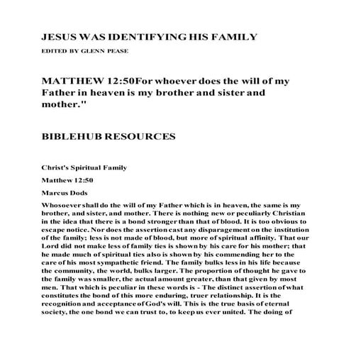 Jesus was identifying his family | DOCX