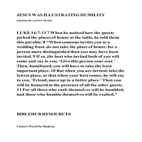 Jesus was illustrating humility | PDF