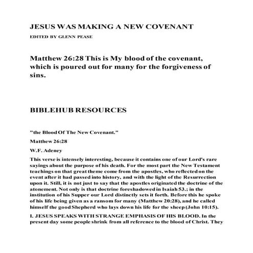 Jesus was making a new covenant | PDF