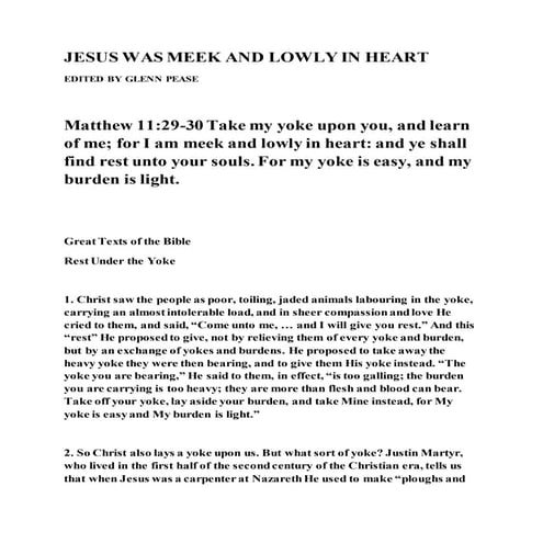 Jesus was meek and lowly in heart | PDF