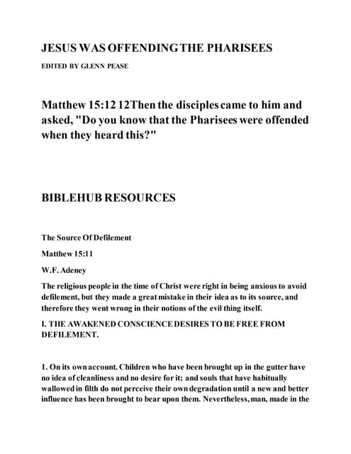 Lesson 7: The Seven Woes Against the Scribes and Pharisees | PDF ...