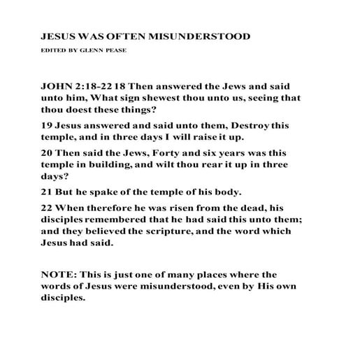 Jesus was often misunderstood | DOCX