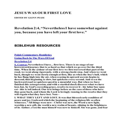 Jesus was our first love | PDF