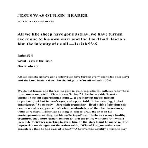 Jesus was our sin bearer | DOCX