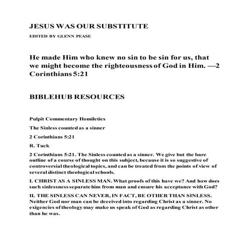 Jesus was our substitute | PDF
