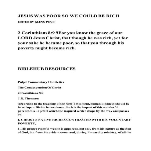 Jesus was poor so we could be rich | DOCX