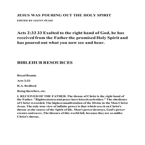 Jesus was pouring out the holy spirit | PDF