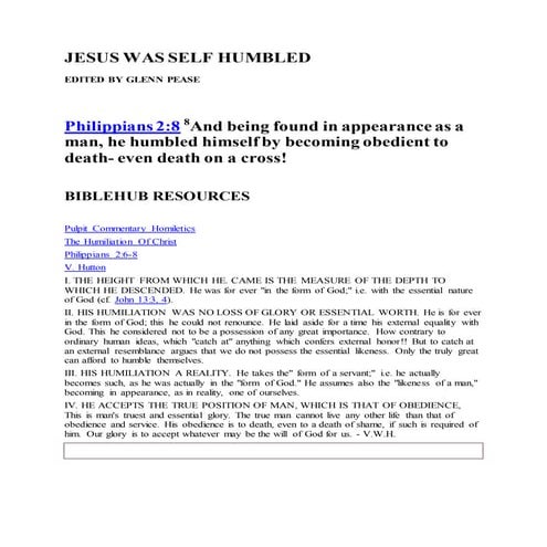 Jesus was self humbled | DOCX